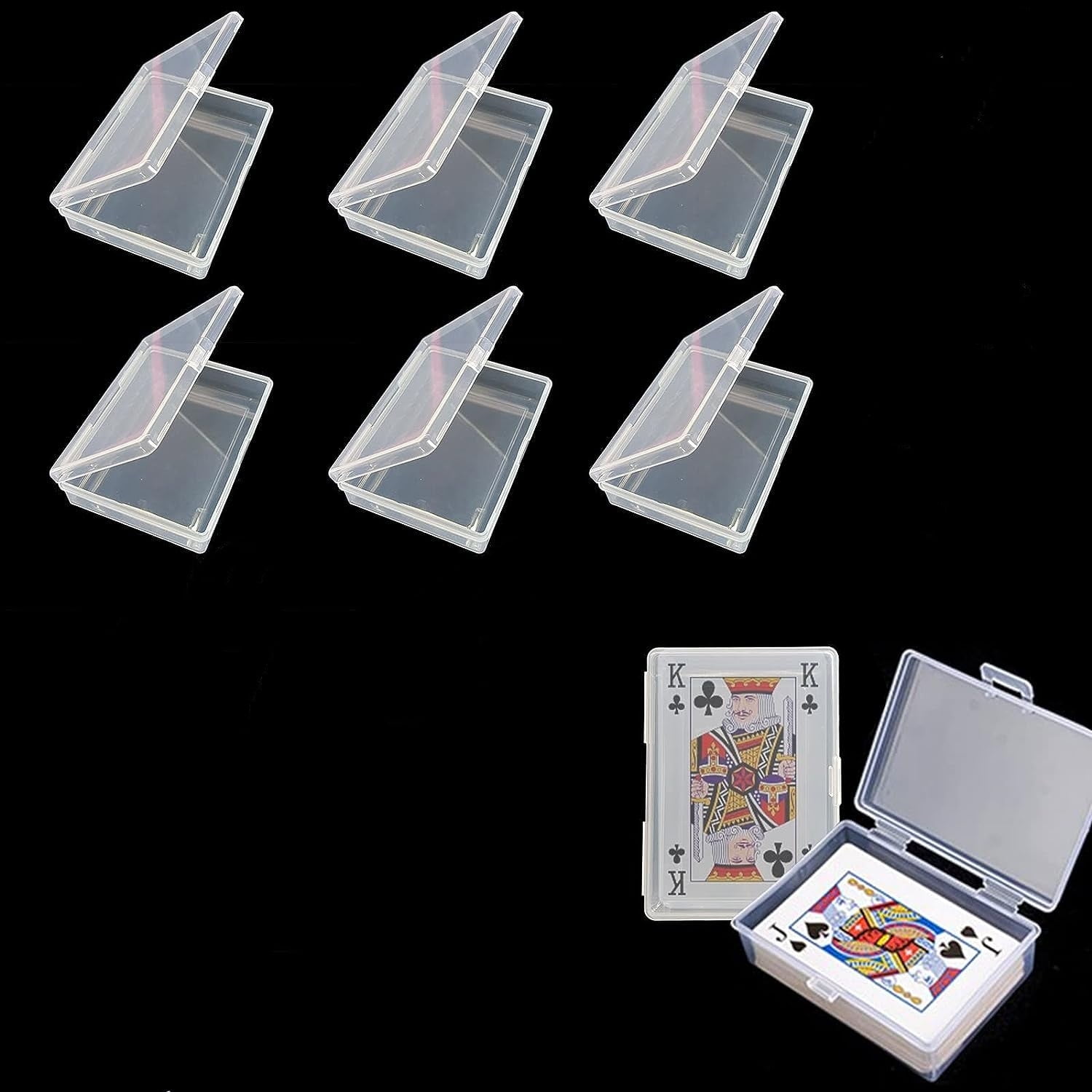 MODANU 6 Pcs Playing Card Deck Plastic Boxes Poker Gaming Play Card ...