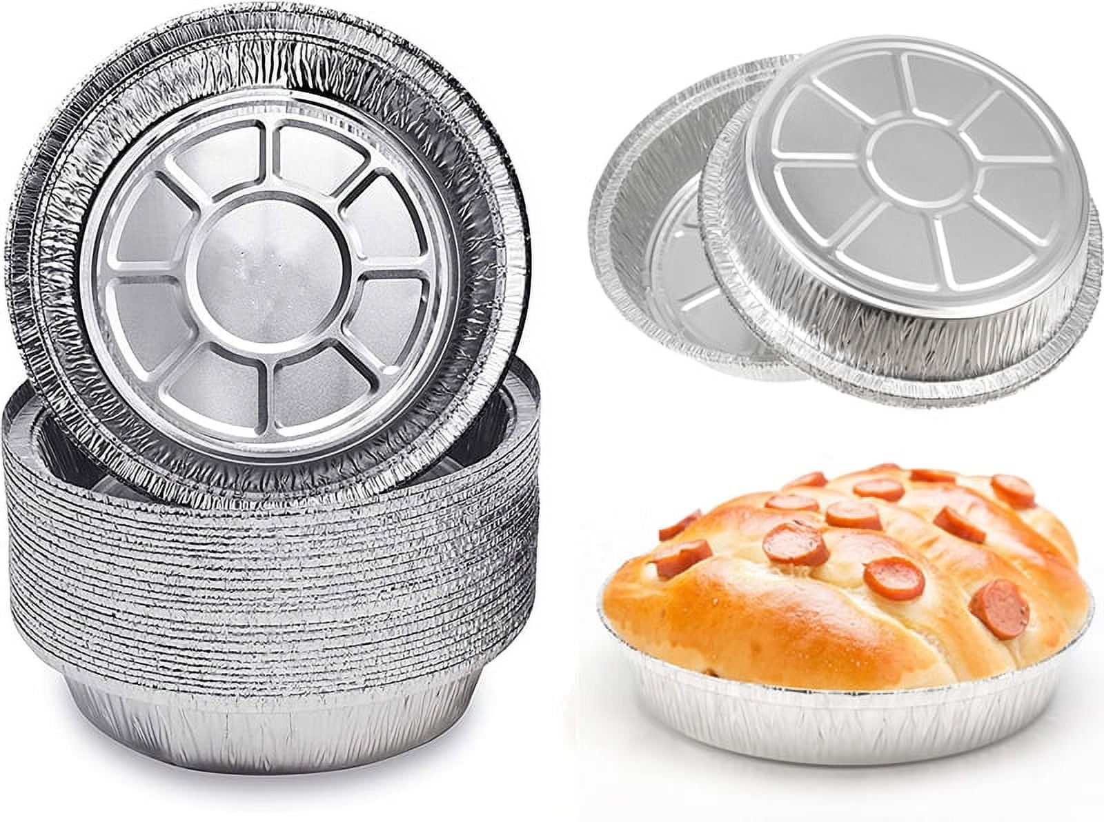 MODANU 6 inch Round Tin Foil Cake Pans Disposable Aluminum Foil Pie ...