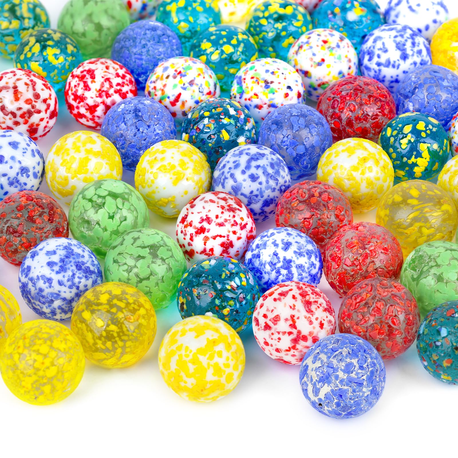 MODANU 60 Pcs Colorful Glass Marbles Bulk, 5/8inch Glass Marbles Kids ...