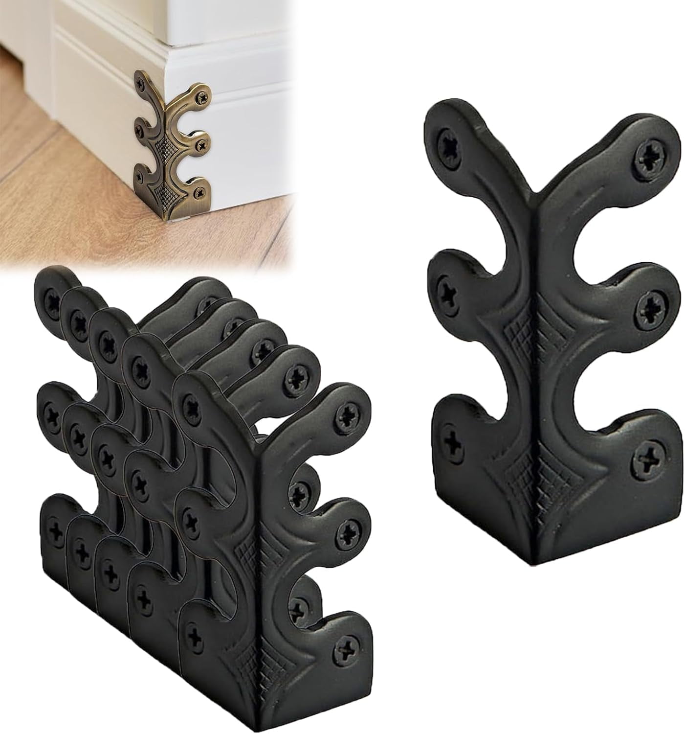 MODANU 6Pcs Skiffers Baseboard Corner Protectors, Skiffers Brass Corner ...