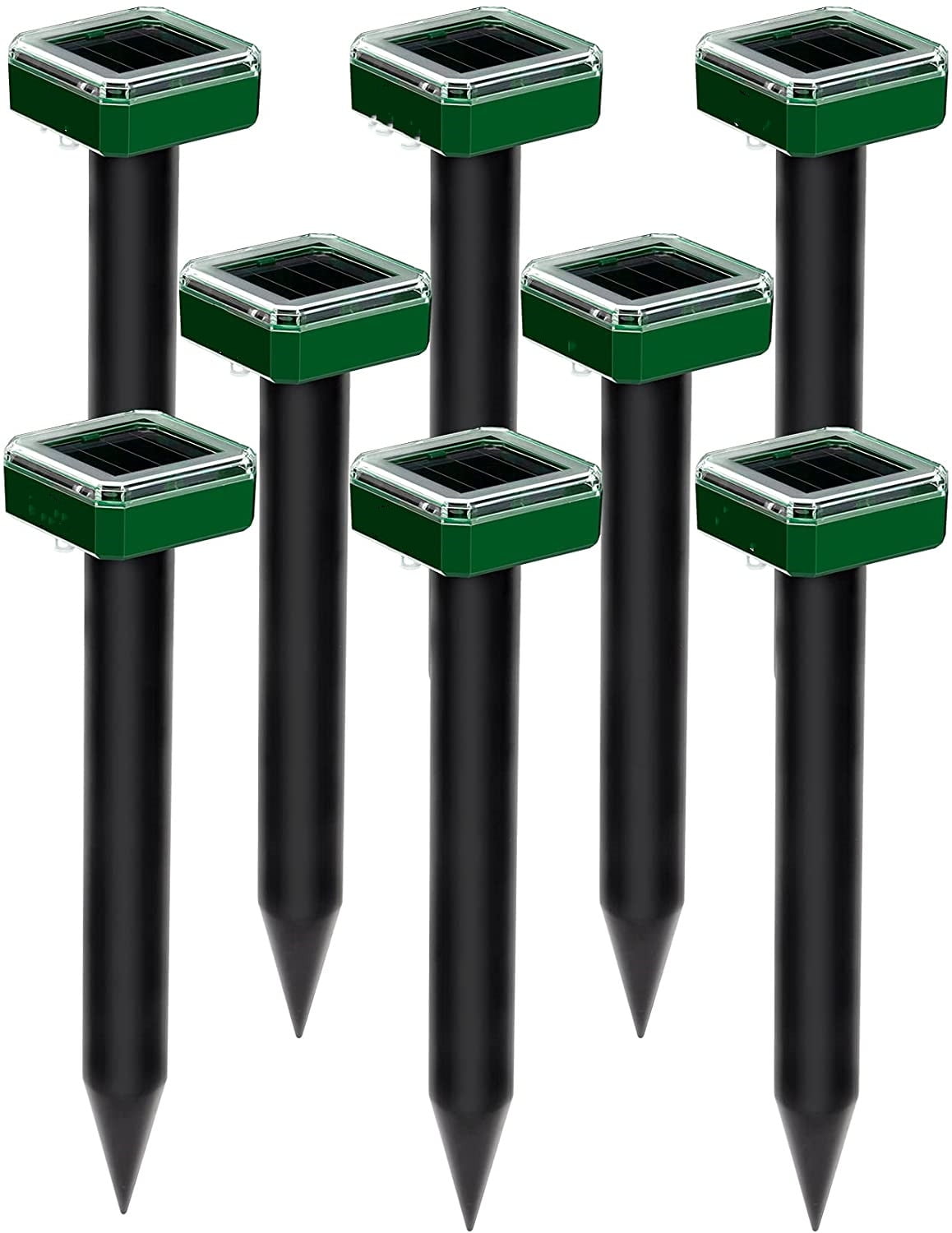 MODANU 8 Pack Solar Powered Mole Deterrent Spikes Outdoor Yard Gopher ...