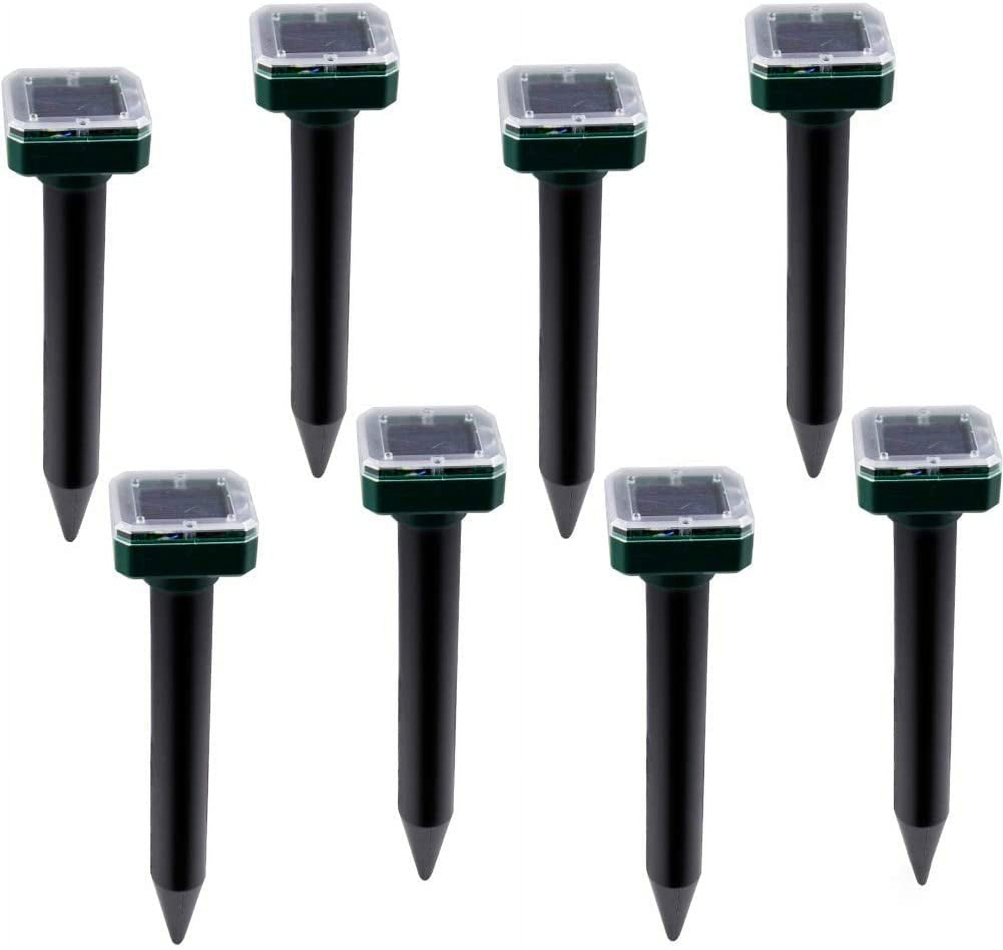 MODANU 8Pcs Solar Mole and Groundhog Repellent Stakes Sonic Gopher ...