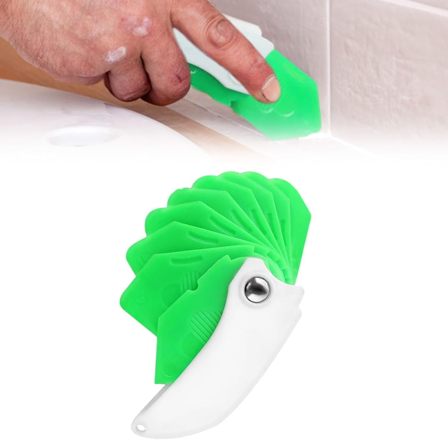 MODANU 9-in-1 Caulking Tool Foldable Caulk Remover Tool, Reusable ...