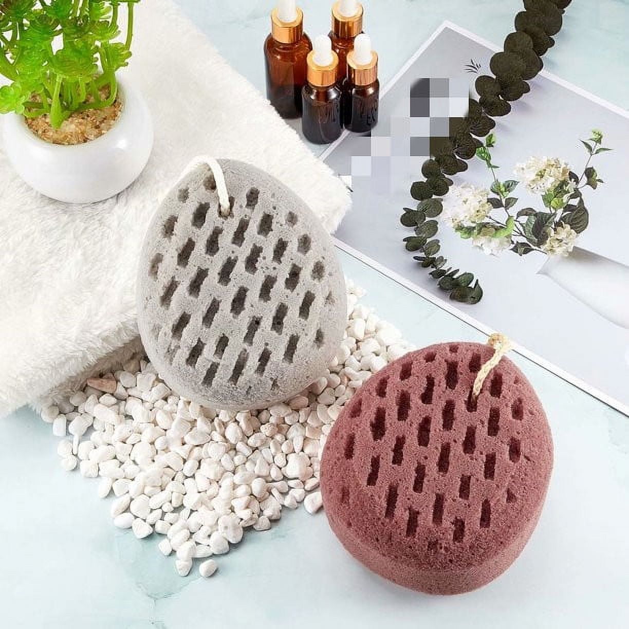 MODANU Bath Sponge Set of 2, Sponge Loofah Body Scrubber, Shower Pouf ...