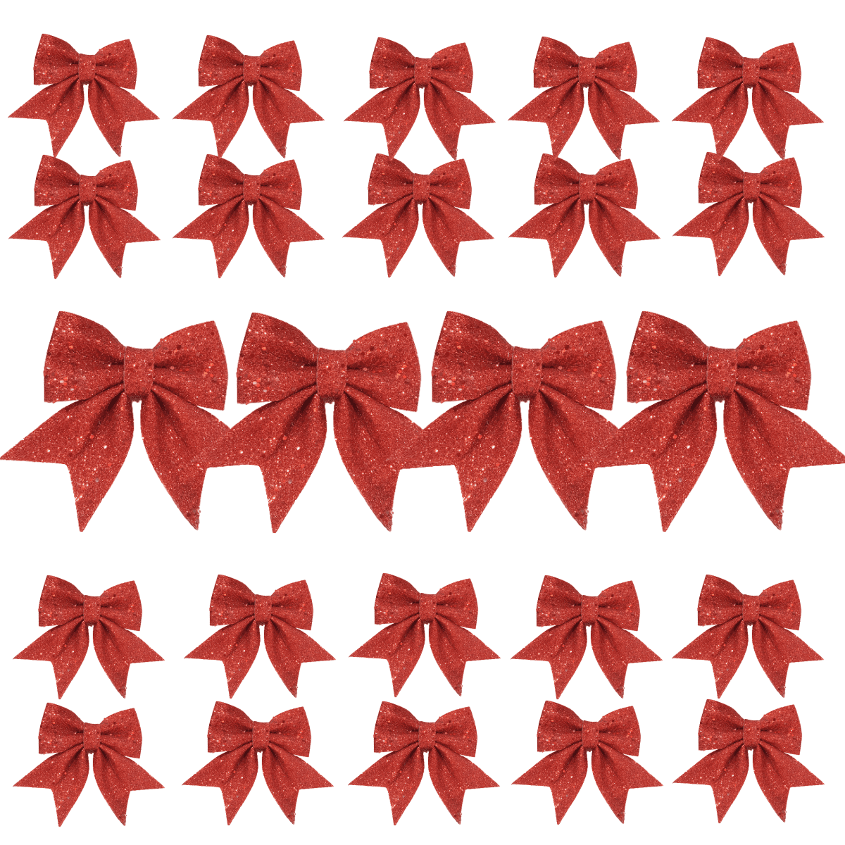 MODANU Christmas Bow Decorations 24 Pack, Red Wreaths Bows, Small ...