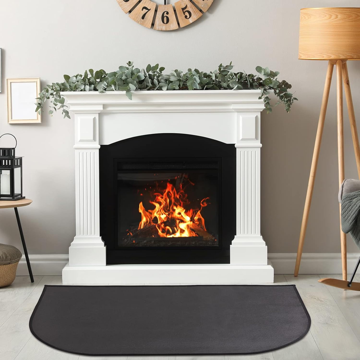 MODANU Half Round Fireplace Hearth Mats Fire Resistant Fireproof ...