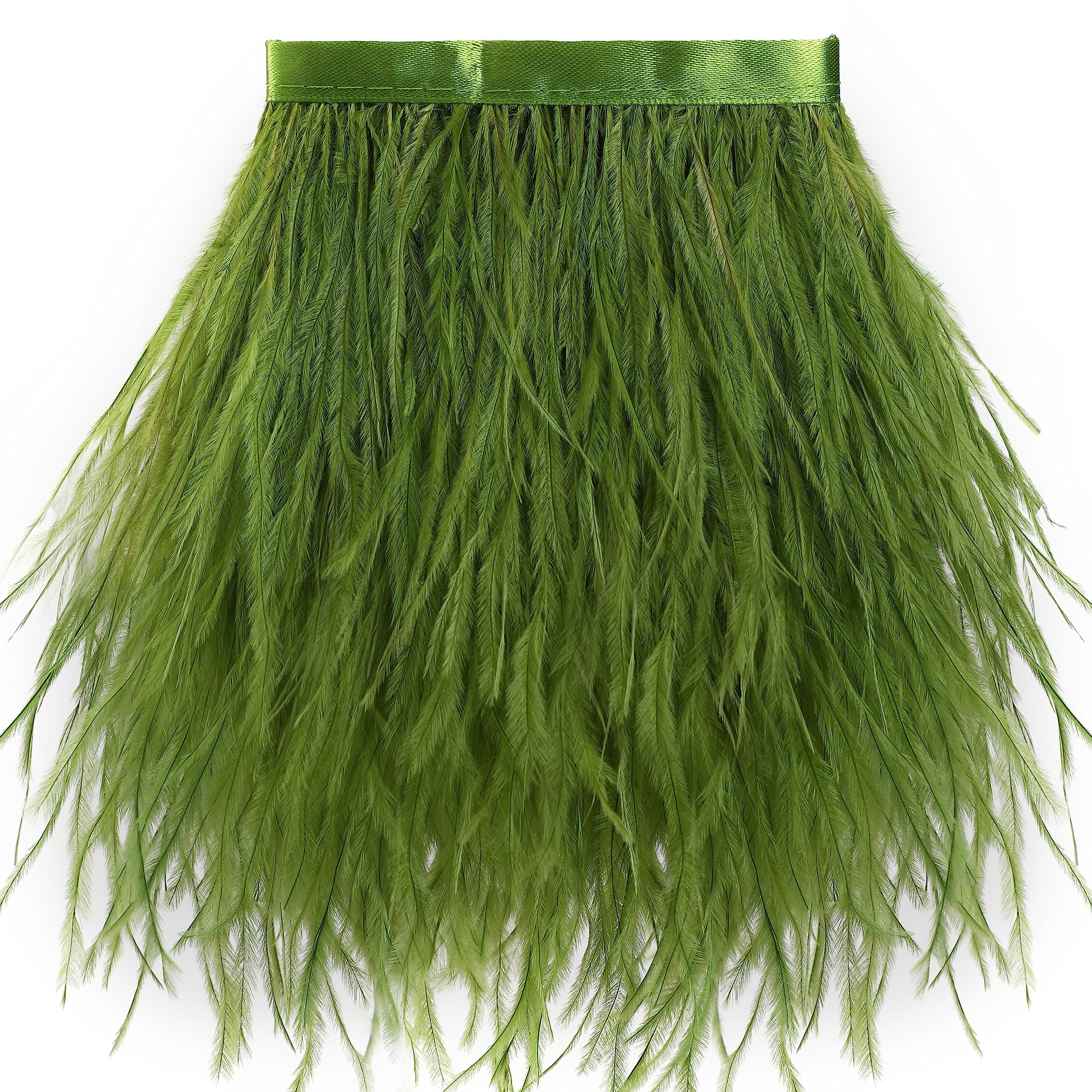 MODANU Lime Green Ostrich Feather Trim Feathers Fringe Trim Ribbons for ...