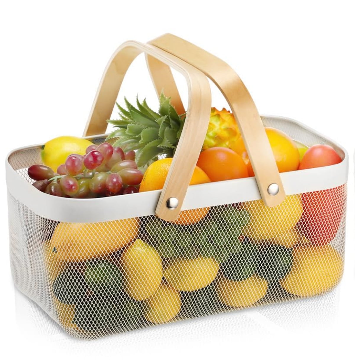 MODANU Metal Mesh Steel Basket with Handle - Delicate and Durable ...