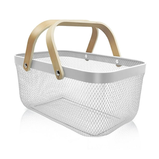 MODANU Metal Mesh Storage Basket with Handle, Garden Harvest Basket ...