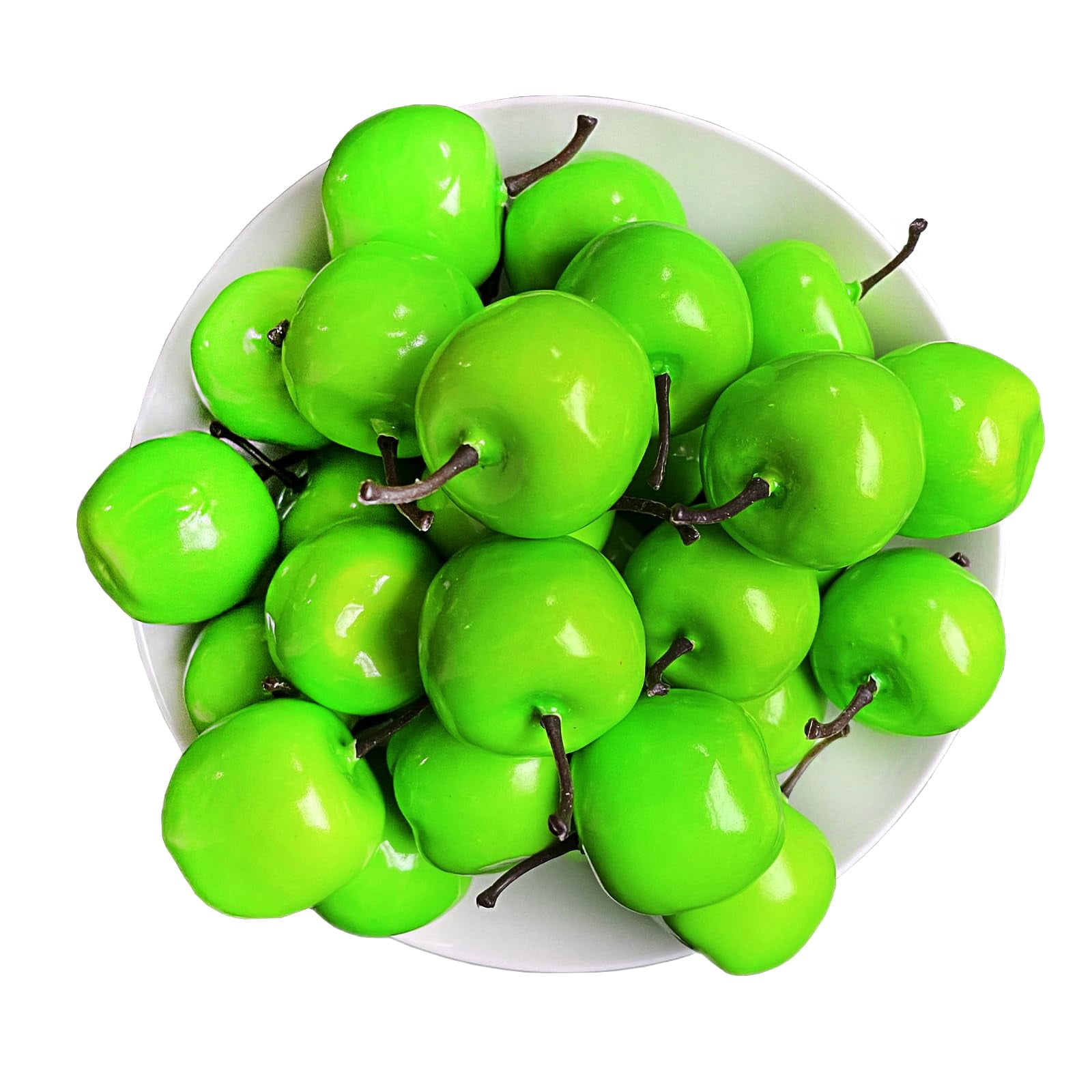 MODANU Mini Artificial Apples Set of 30, Fake Little Green Apple Mini ...