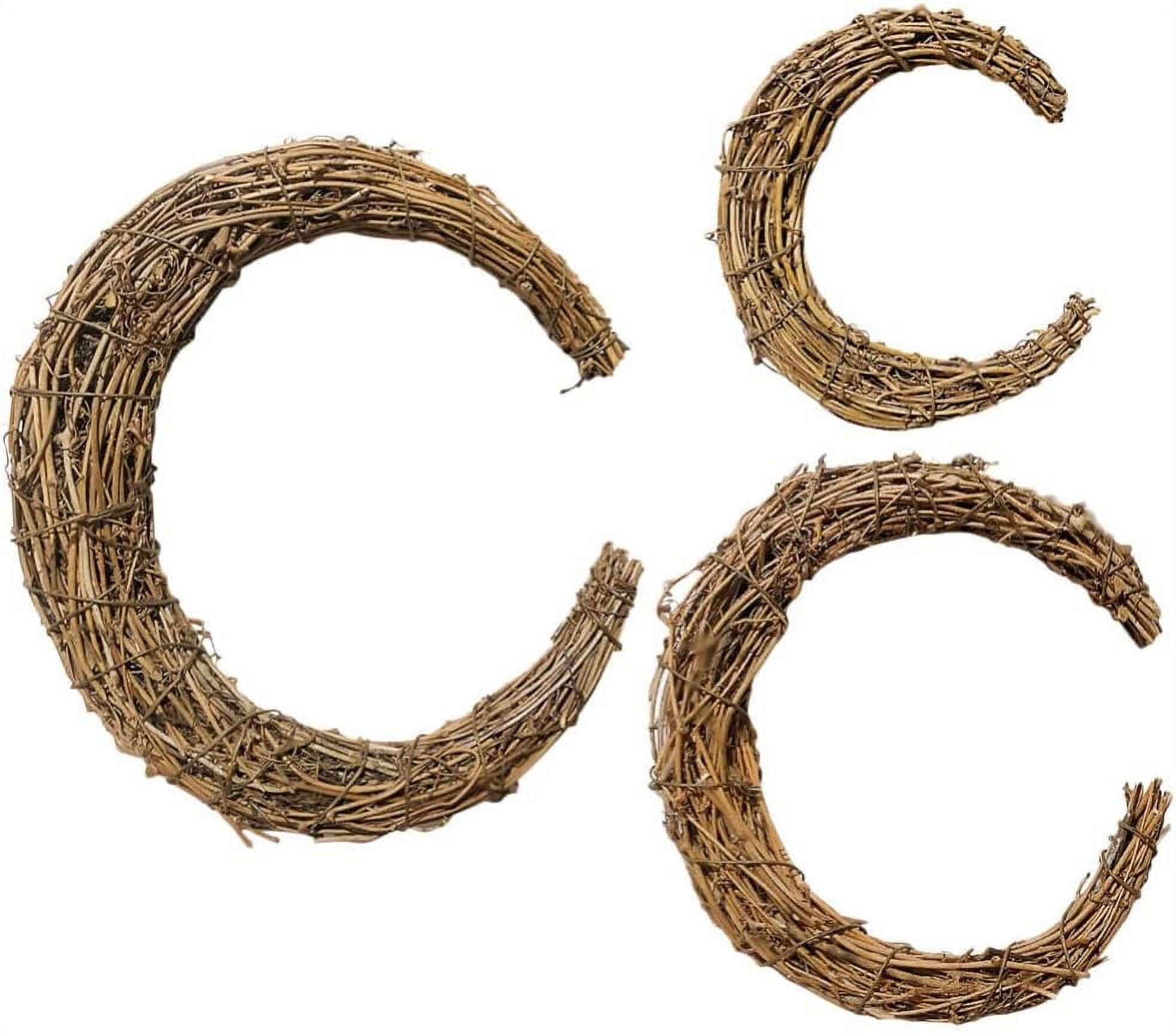 MODANU Natural Grapevine Wreath 3 Pcs, DIY Moon Shape, Floral Crafting ...