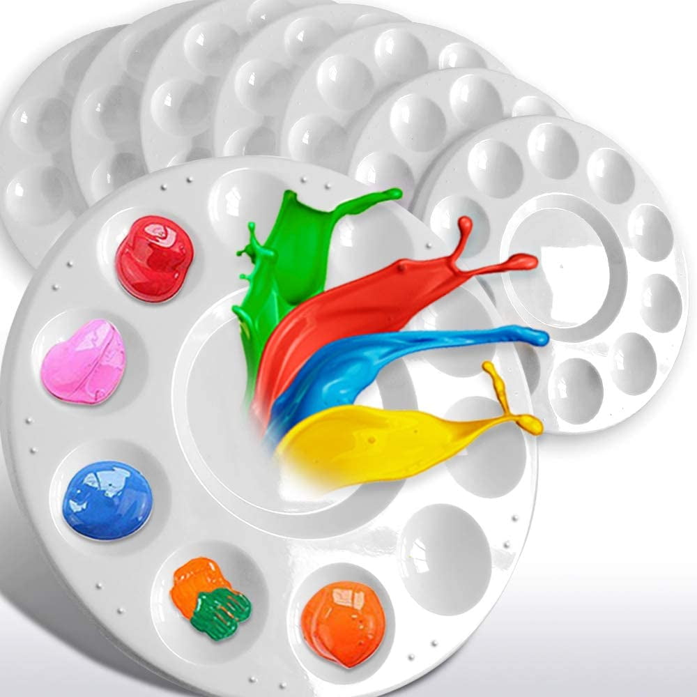 MODANU Round 10 Holes Paint Palette Tray Plastic Round Palette for Kids ...