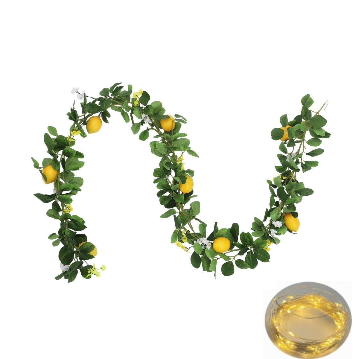 MODANU Spring Artificial Lemon Garland with Lights, 6FT Summer Fake ...