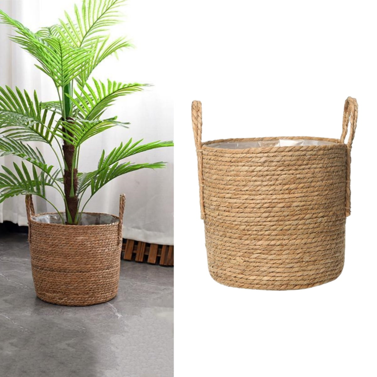 MODANU Straw Plant Baskets 9.84inch Indoor Woven Plant Pots for Planter ...