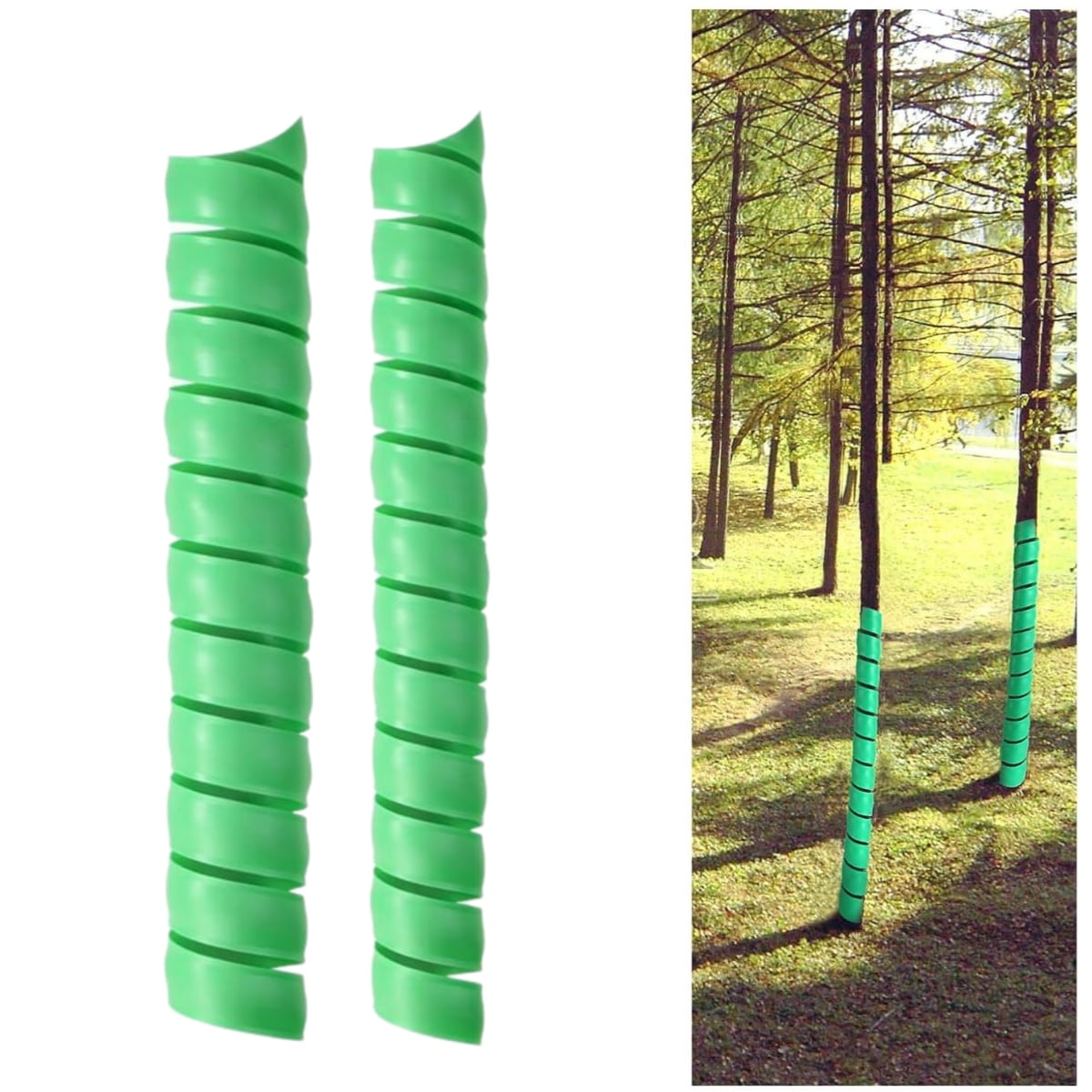 MODANU Tree Trunk Protector Spiral Tree Guards, Green Tree Bark ...