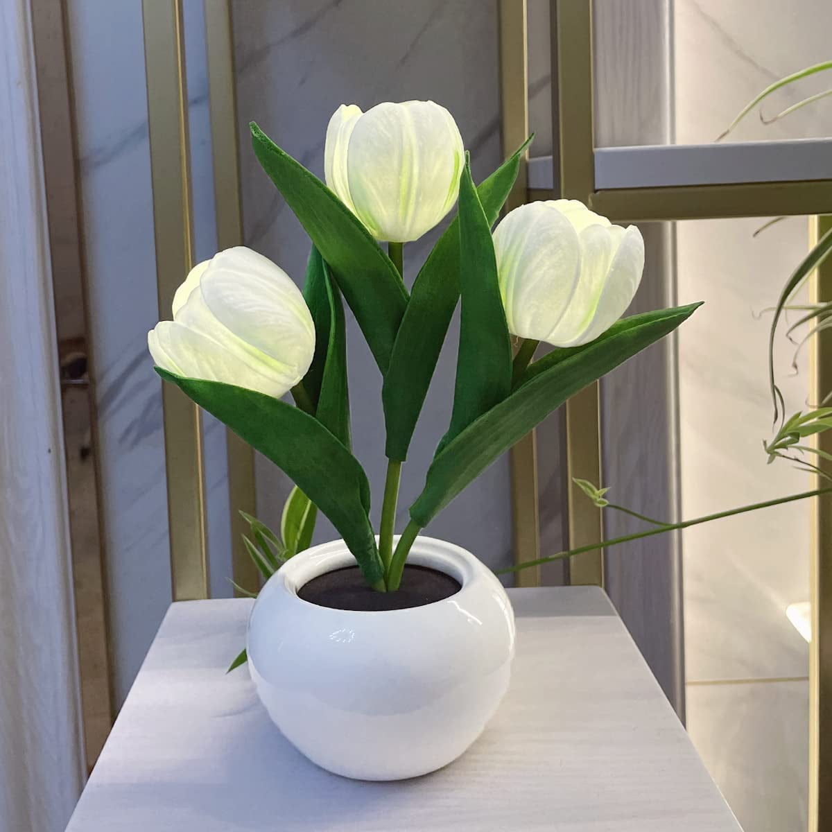 MODANU Tulip Lamp Fake Flowers, Artificial Flowers with LED Light ...