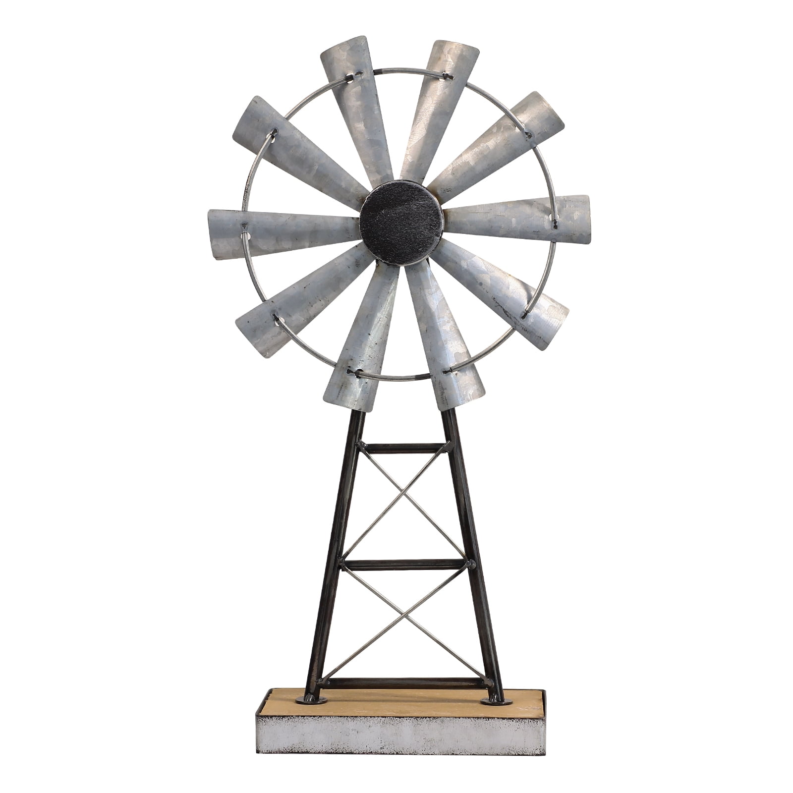 MODE HOME Charming Tall Galvanized Windmill Decor, Metal Windmill ...