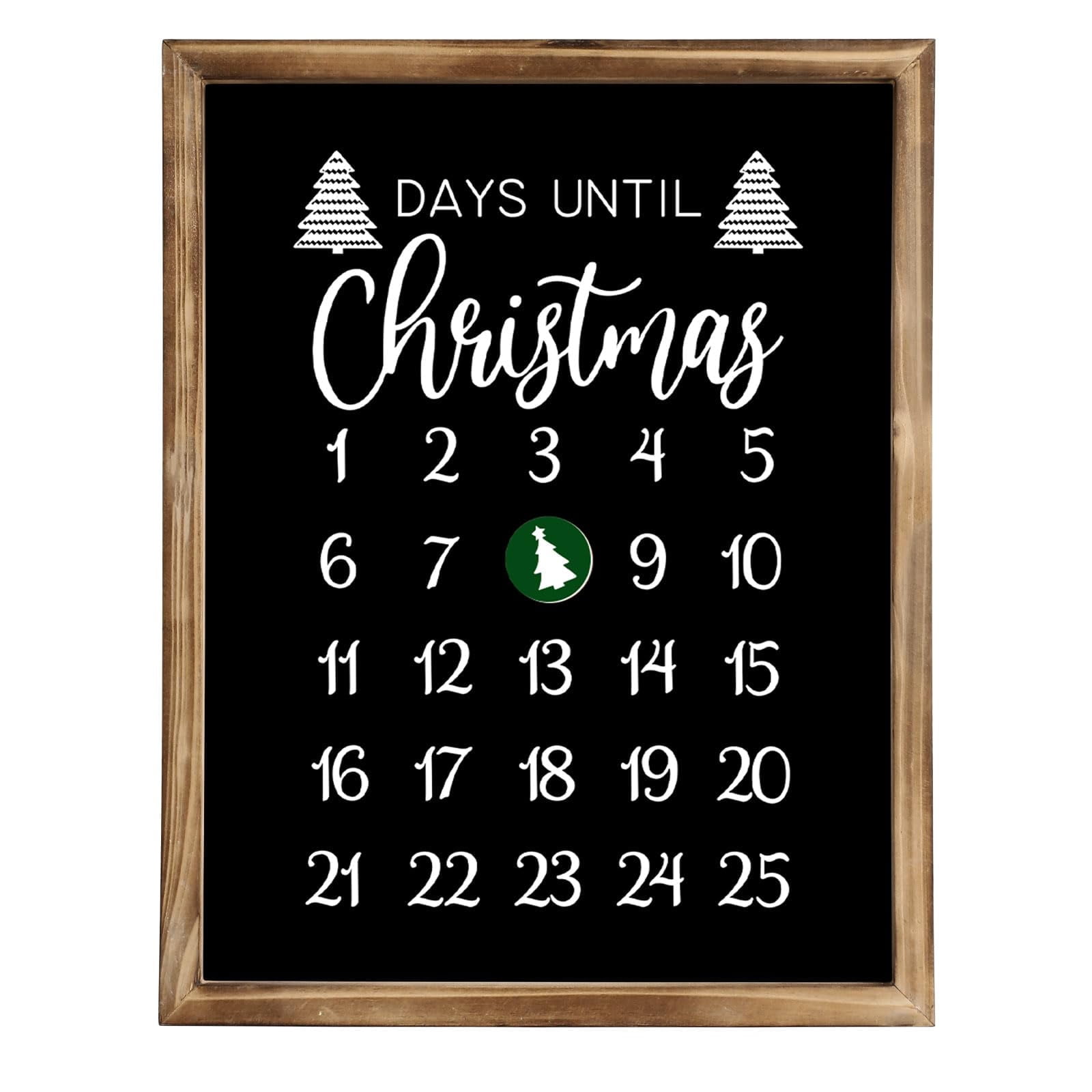 MODE HOME Christmas Countdown Calendar, 14 x 11 Inches, Farmhouse ...