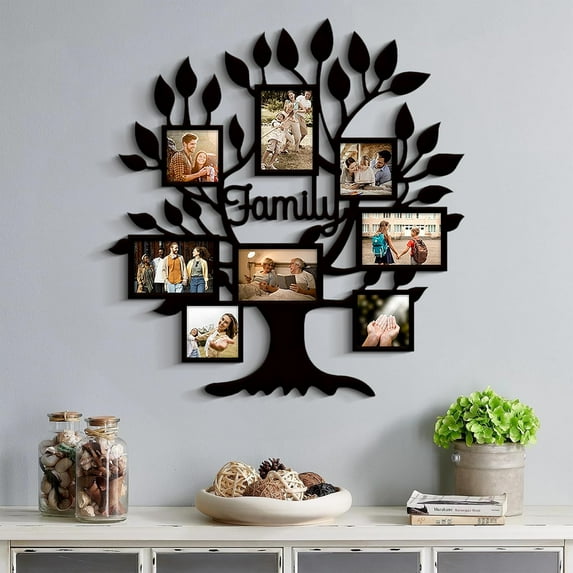 MODE HOME Family Tree Picture Frame, 8 Opening Pictures Frame Collage ...