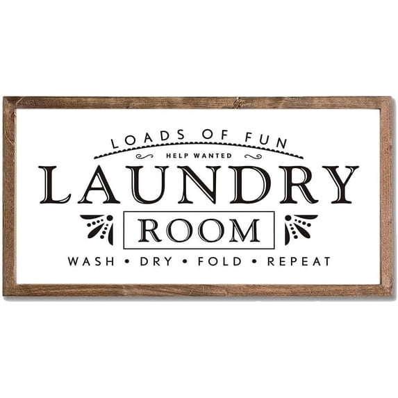 MODE HOME Laundry Signs for Home Decor, Loads of Fun Wooden Laundry ...