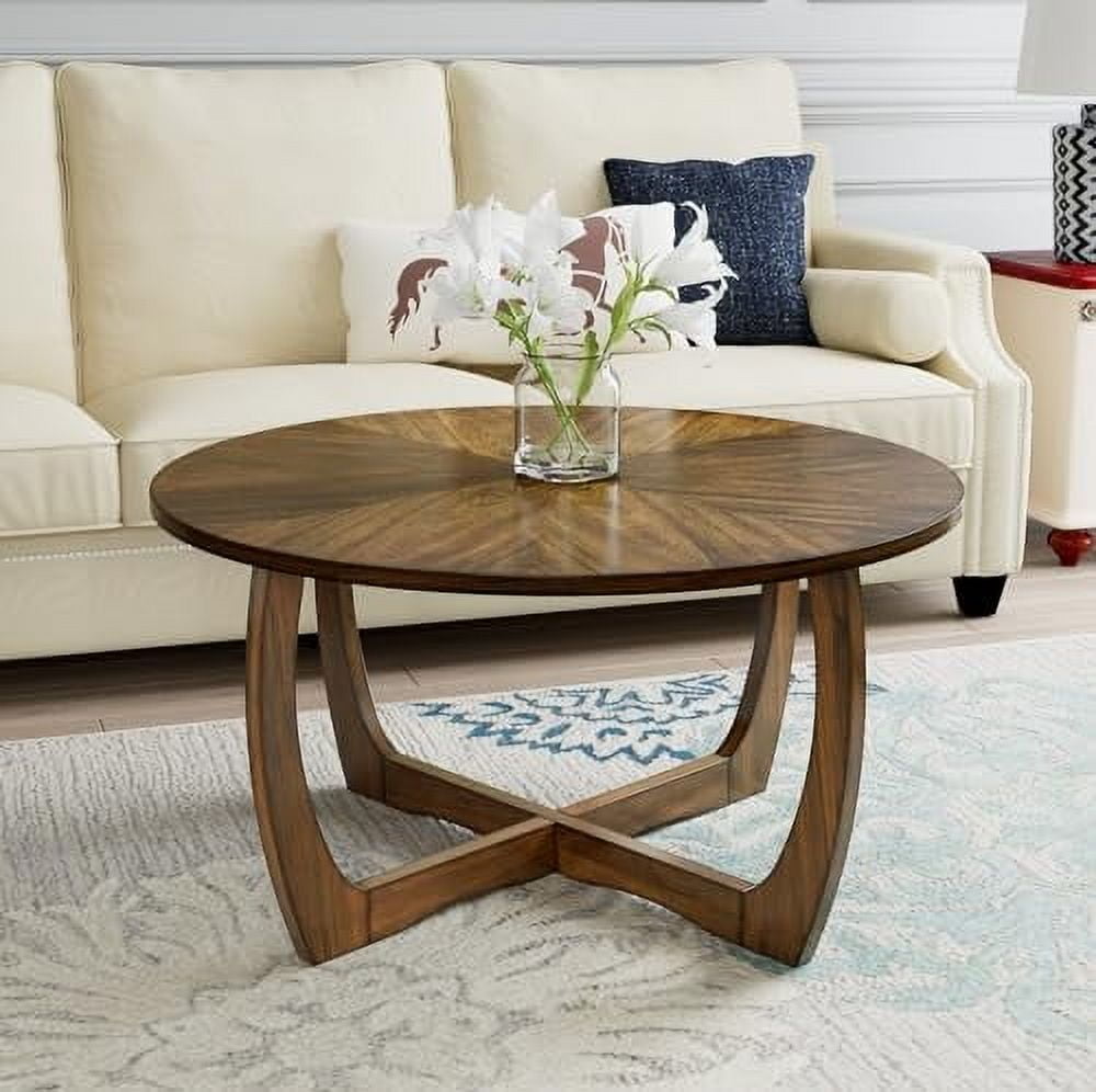 MODERION Round Coffee Table for Living Room, Cocktail Table with ...