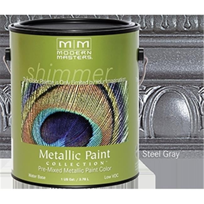 MODERN MASTERS ME244 1 Gallon Steel Gray Metallic Paint - Semi Opaque ...