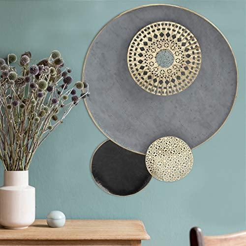 MODERNIST HOME Floating Roundels, Metal Wall Sculpture, Decor, Gold ...
