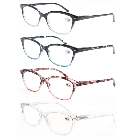 MODFANS Women Reading Glasses 4.00 4 Pair Stylish Ladies Readers with ...