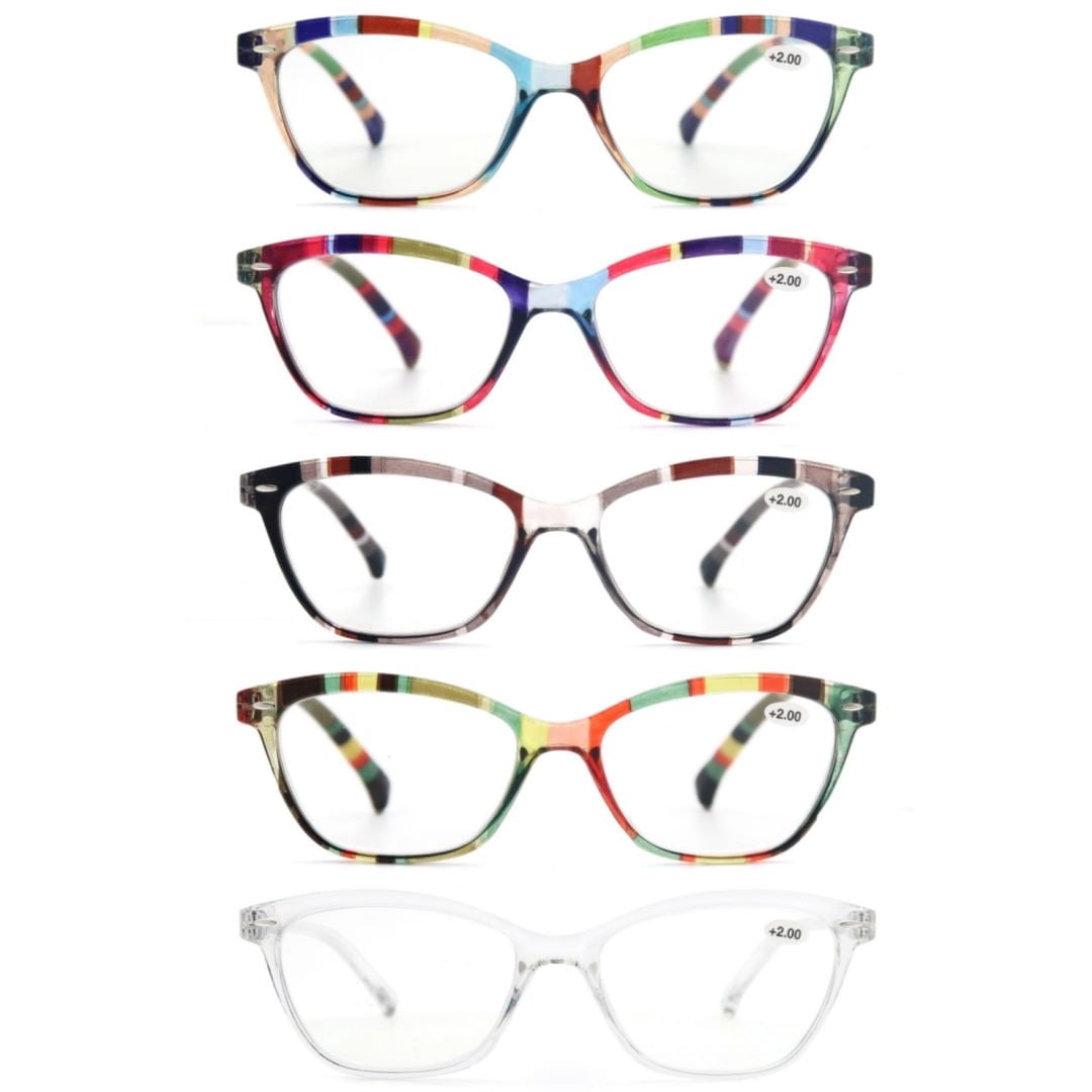 MODFANS Women Reading Glasses 5-Pack Colorful 1.75 Readers,Beautiful ...