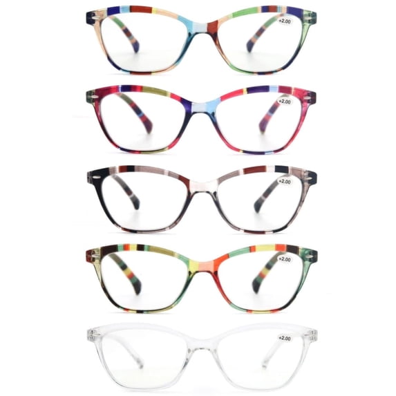 MODFANS Women Reading Glasses 5-Pack Colorful 2.50 Readers,Beautiful ...