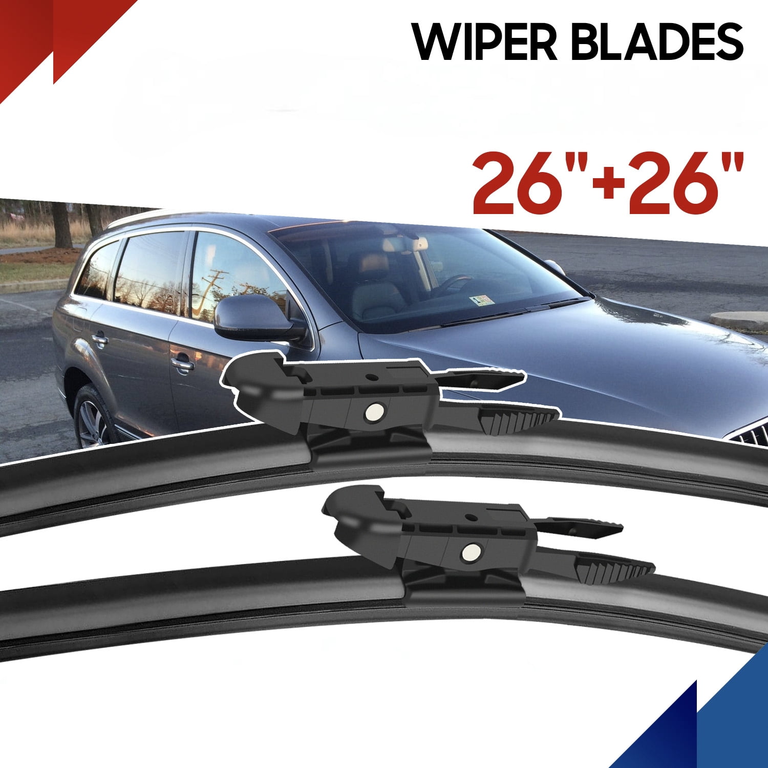 MODIGT Windshield Wiper Blades Pinch Tab 26"+26" for Audi Q7 2003/2006 ...