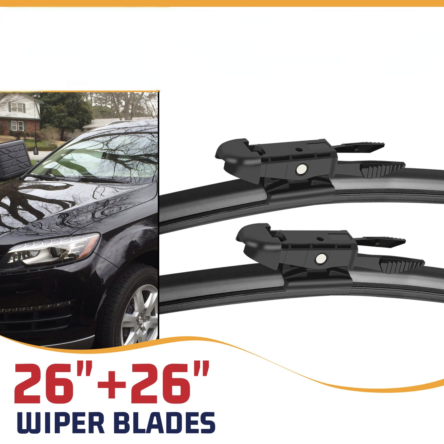 MODIGT Windshield Wiper Blades Pinch Tab 26"+26" for Audi Q7 2003/2006 ...