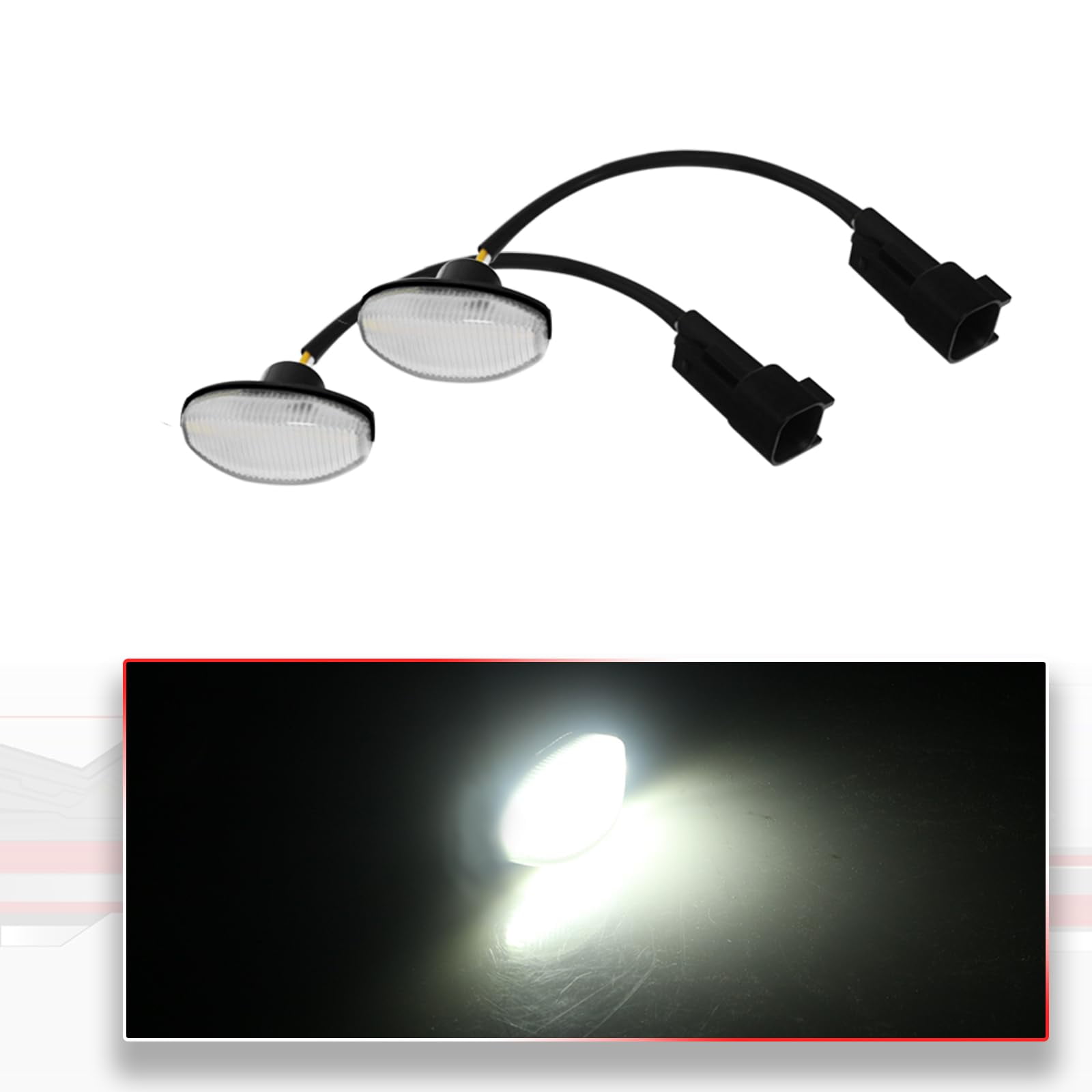 MODIPIM For Ford SVT Raptor 2010-2014 Replace OEM Sidemarker Lamp Clear ...