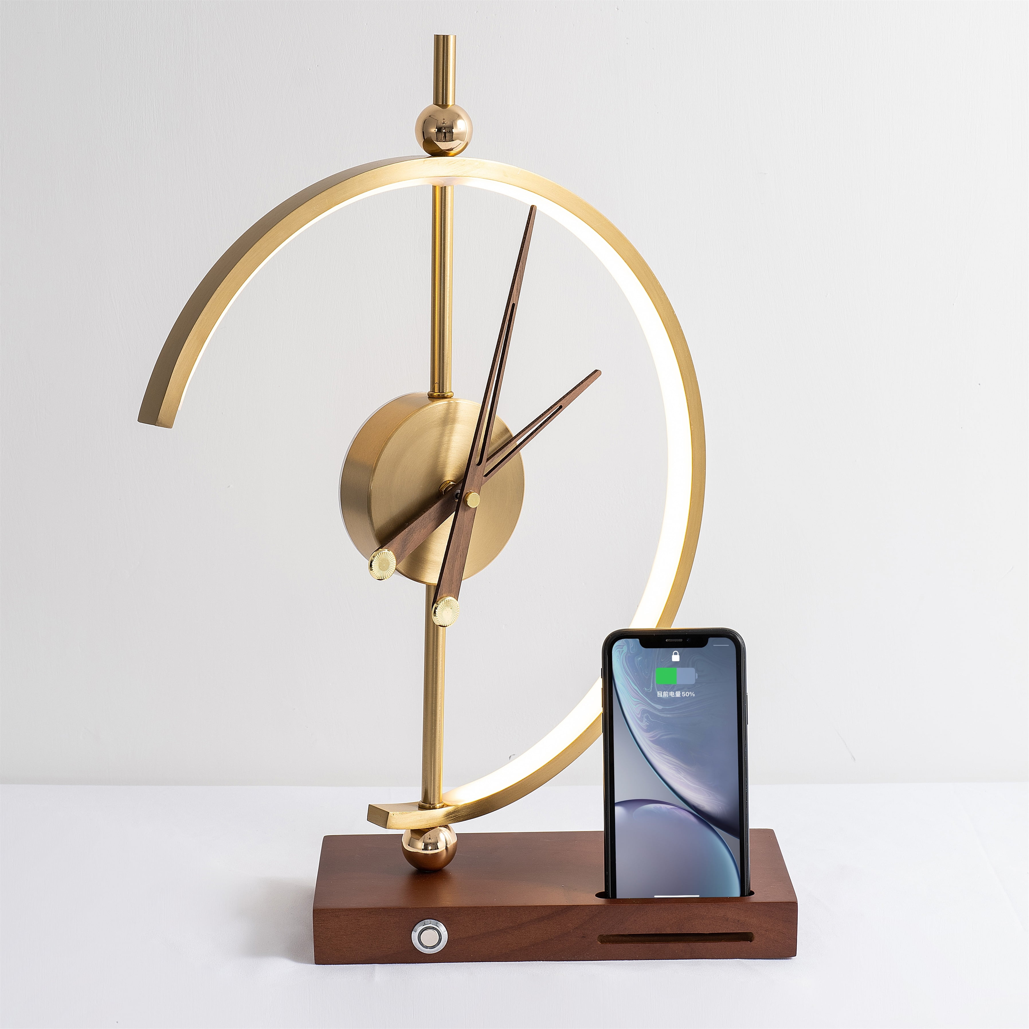 MODIRNATION 'Golden Time' Smart Clock, Desk Lamp, Qi Wireless Charger ...