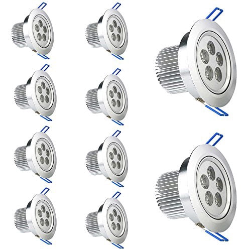 MODOAO 10 Pack 5W 5500K LED Cool White Energy Saving Recessed Ceiling ...