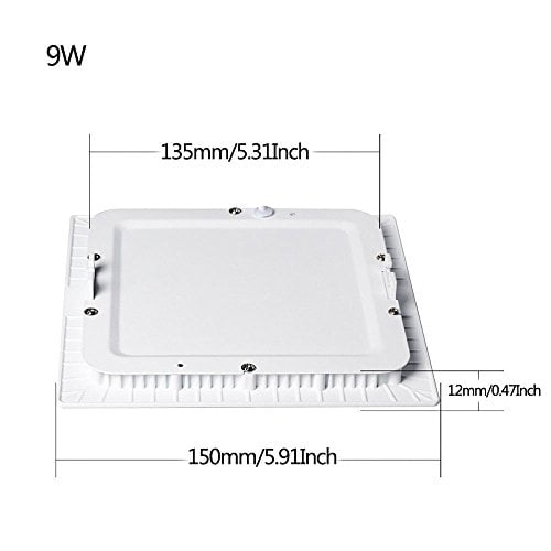 MODOAO 5 Pack 9W LED Panel Light, Square LED Recessed Downlight Panel ...