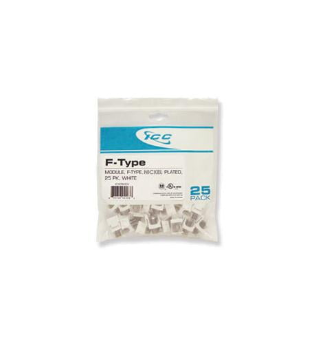 MODULE- F-TYPE NICKEL PLATED 25 PK WHITE Jacks and Faceplates - Walmart.com
