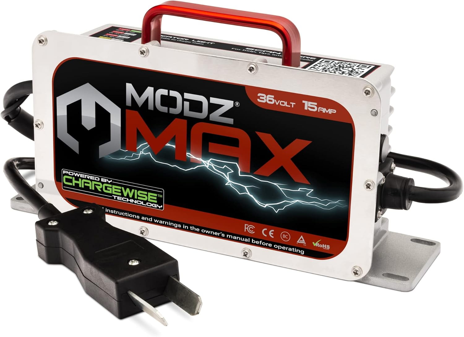 MODZ Max36 15 AMP Golf Cart Battery Charger Compatible with 36 Volt Club Car, EZGO & Yamaha ...