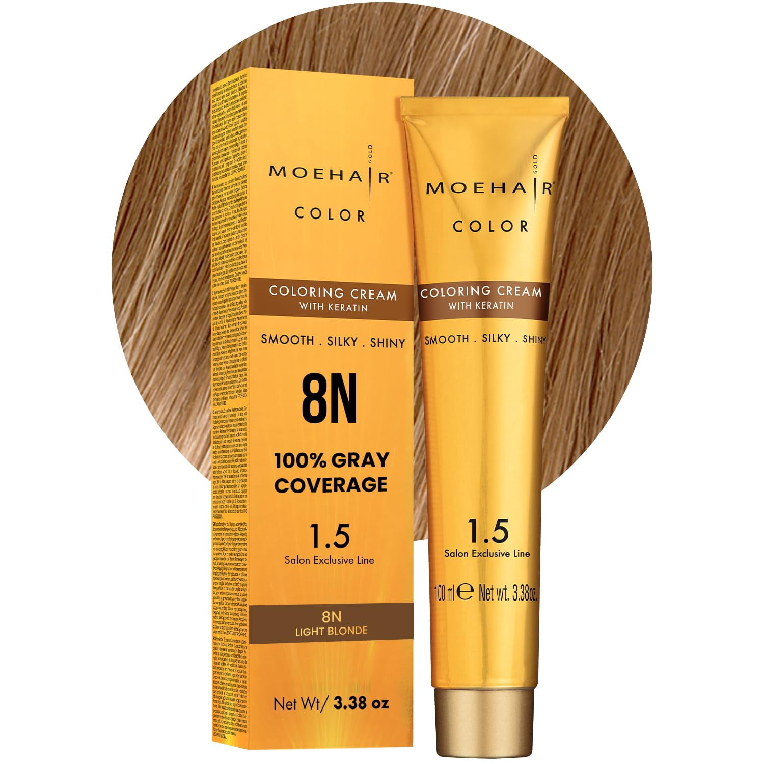 MOEHAIR 8N Permanent Hair Color (Light Blonde) | Hair Color for 100% ...