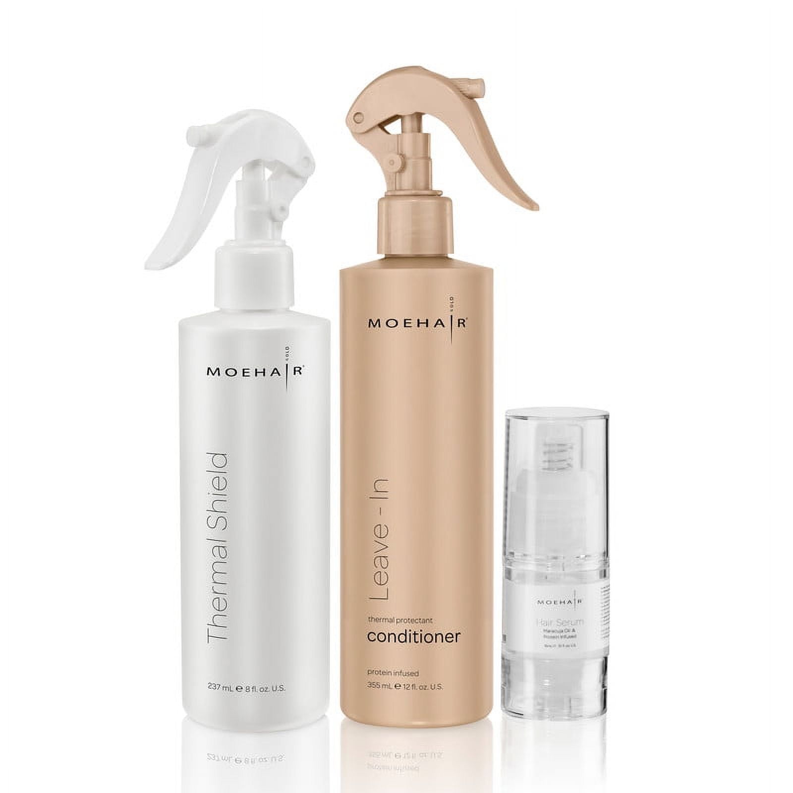 MOEHAIR Trio Pack of Leave-In Conditioner (12 Fl Oz), Thermal Shield ...