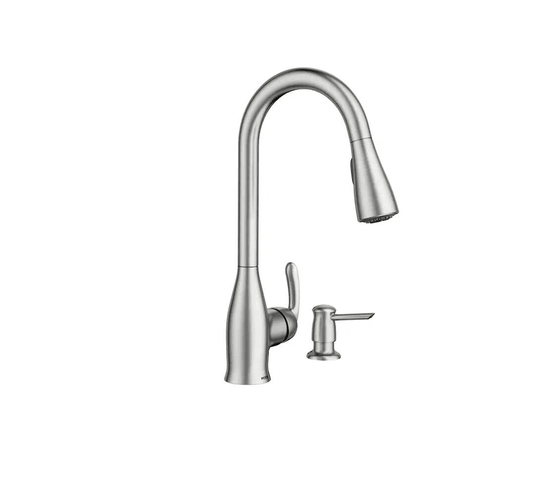 MOEN 180112SRS Kelsa One-Handle Pulldown Kitchen Faucet Stainless ...