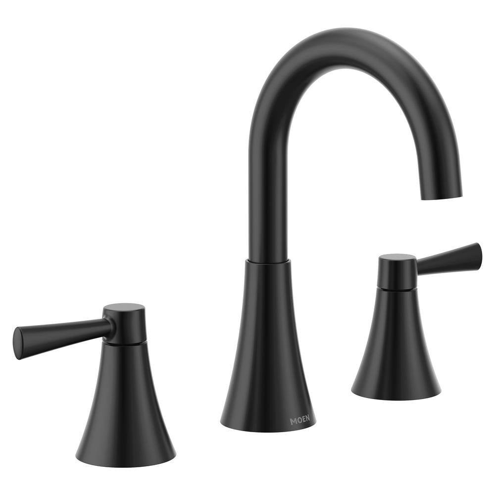 MOEN 84023BL Ronan 8 in. Widespread 2-Handle Bathroom Faucet in Matte ...