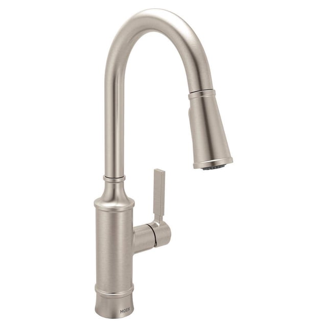 MOEN 87679SRS Gilden Single Handle Pull-Down Sprayer Kitchen Faucet ...