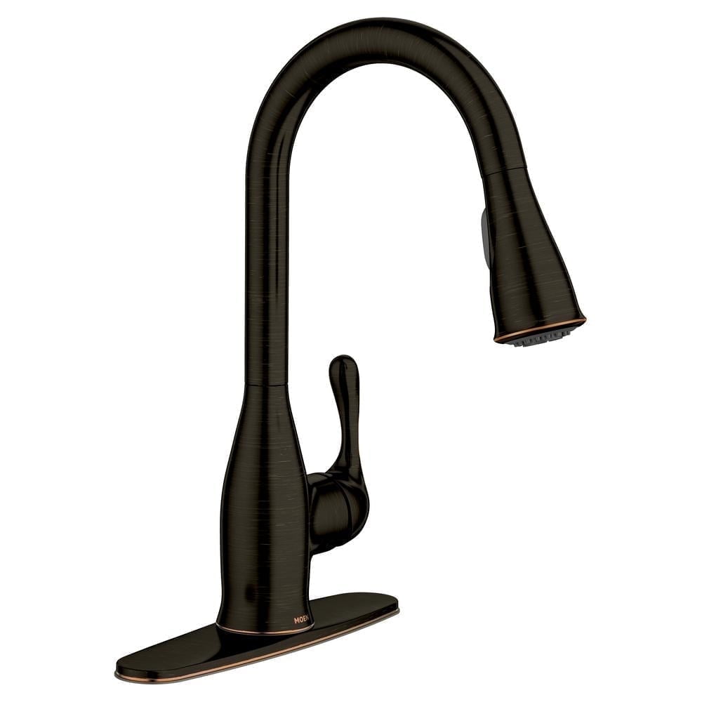 MOEN Kaden Single-Handle Pull-Down Sprayer Kitchen Faucet with Reflex ...