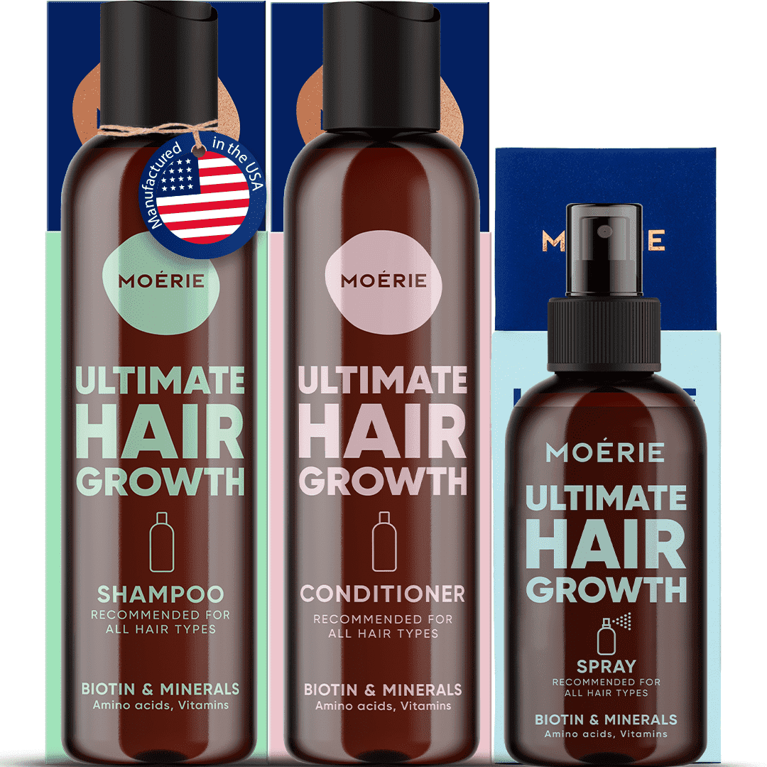 Moerie Mineral Hair Growth Shampoo, Conditioner, Hair Spray, Thicker ...