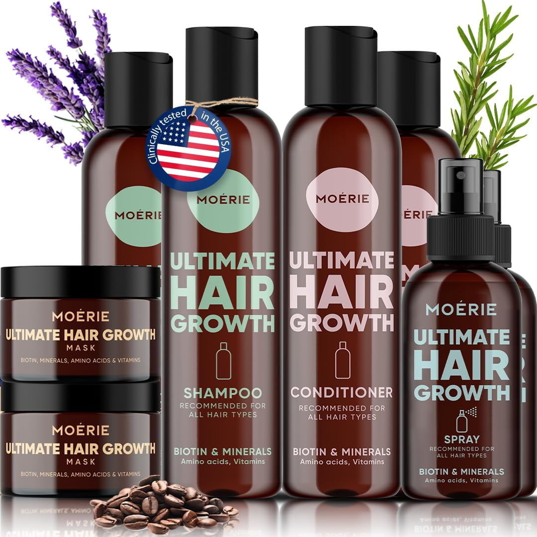 MOERIE Hair Care Set - Mineral Shampoo, Conditioner, Mask, Spray - Hair ...