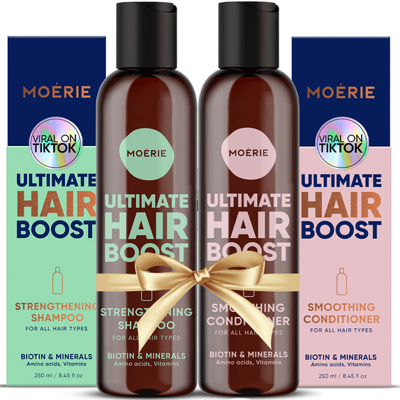 Moerie Volumizing Shampoo and Conditioner, Natural Hair Growth with ...