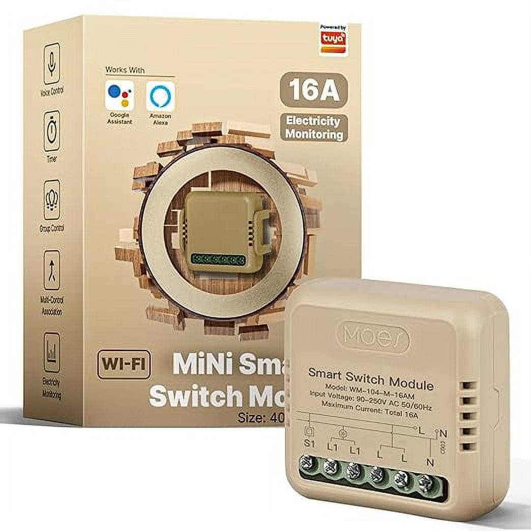 MOES WiFi Smart Relay with Energy Meter, Work with Google Assistant ...