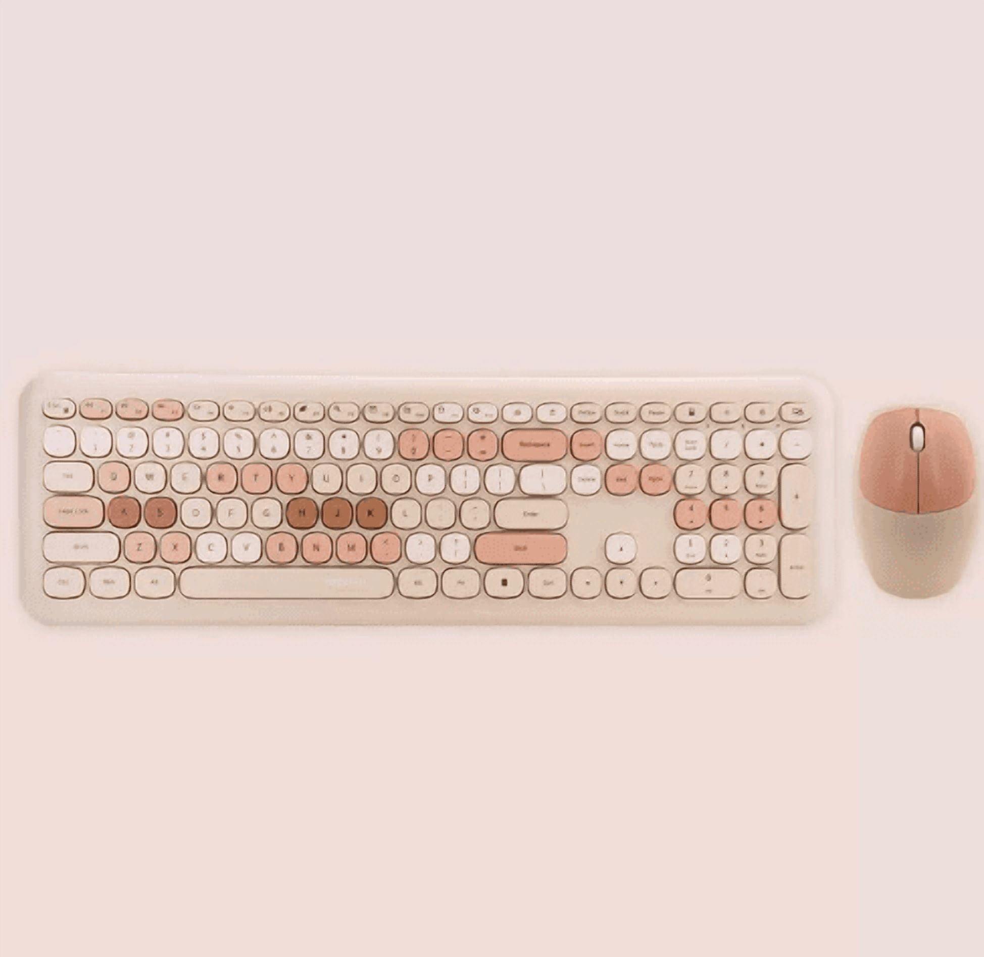 MOFII Wireless Keyboard and Mouse Combo, 2.4G Full-Size Retro ...