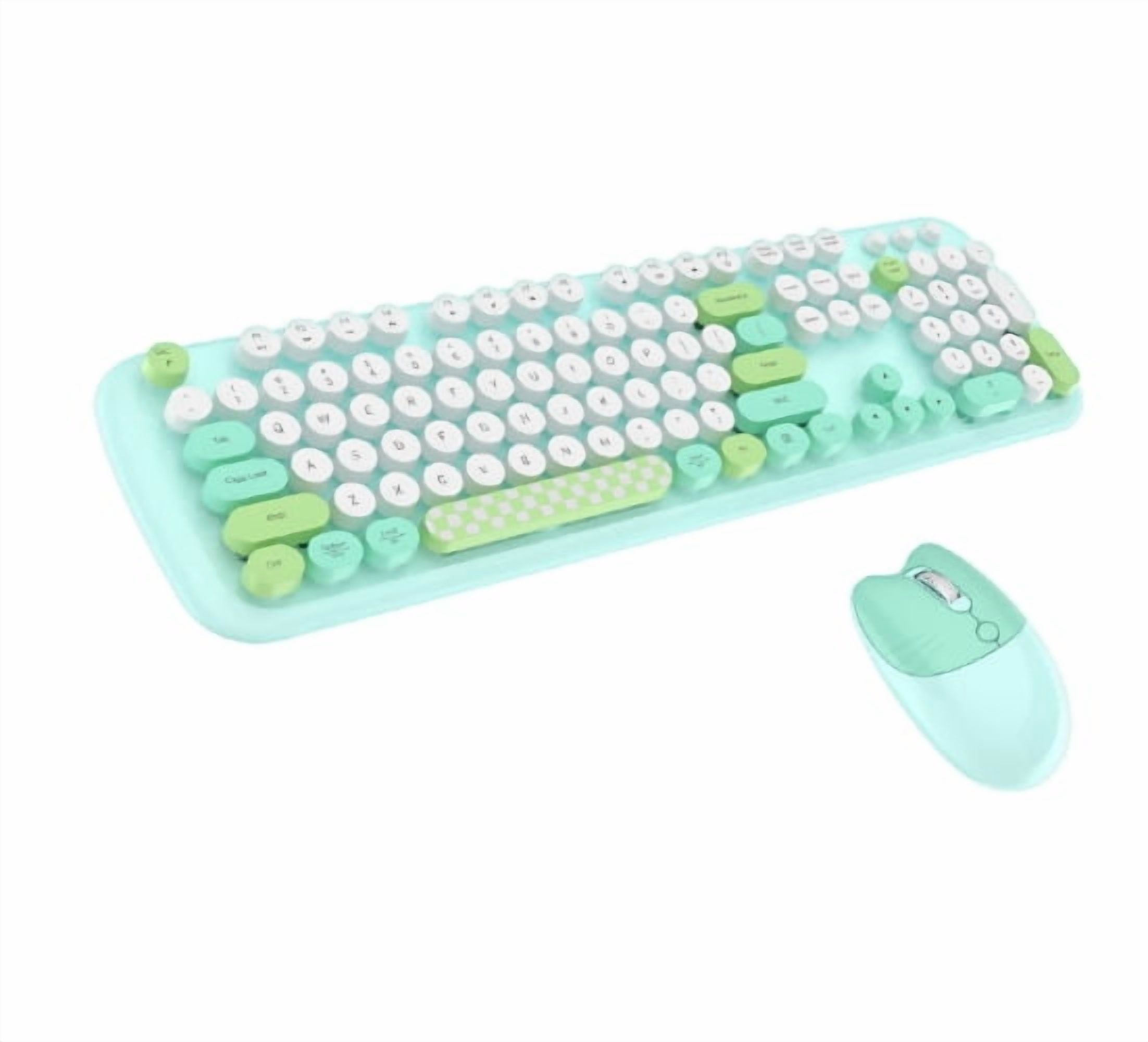 MOFII Wireless Keyboard and Mouse Combo, 2.4G Full-Size Retro ...